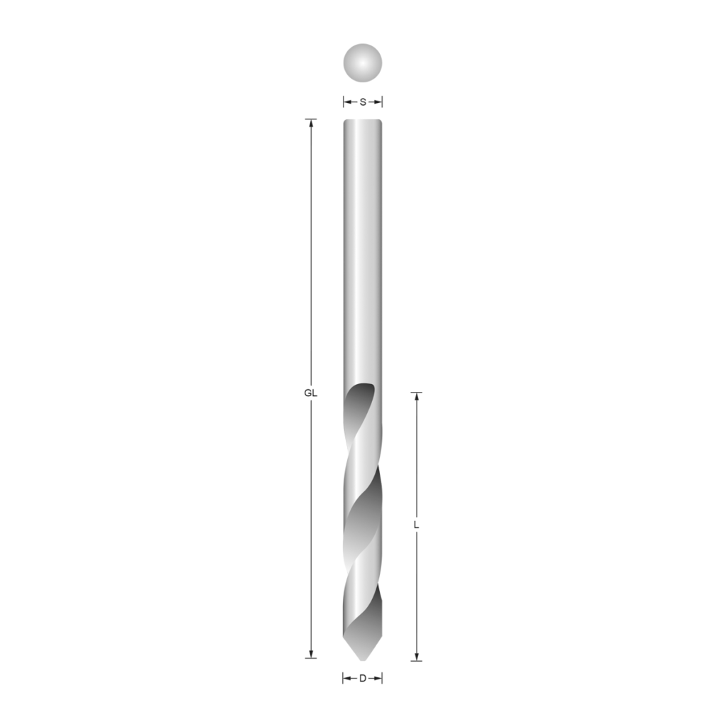 Twist Drill slow spiral V/Pt in HSS and TCT - Titman Tools
