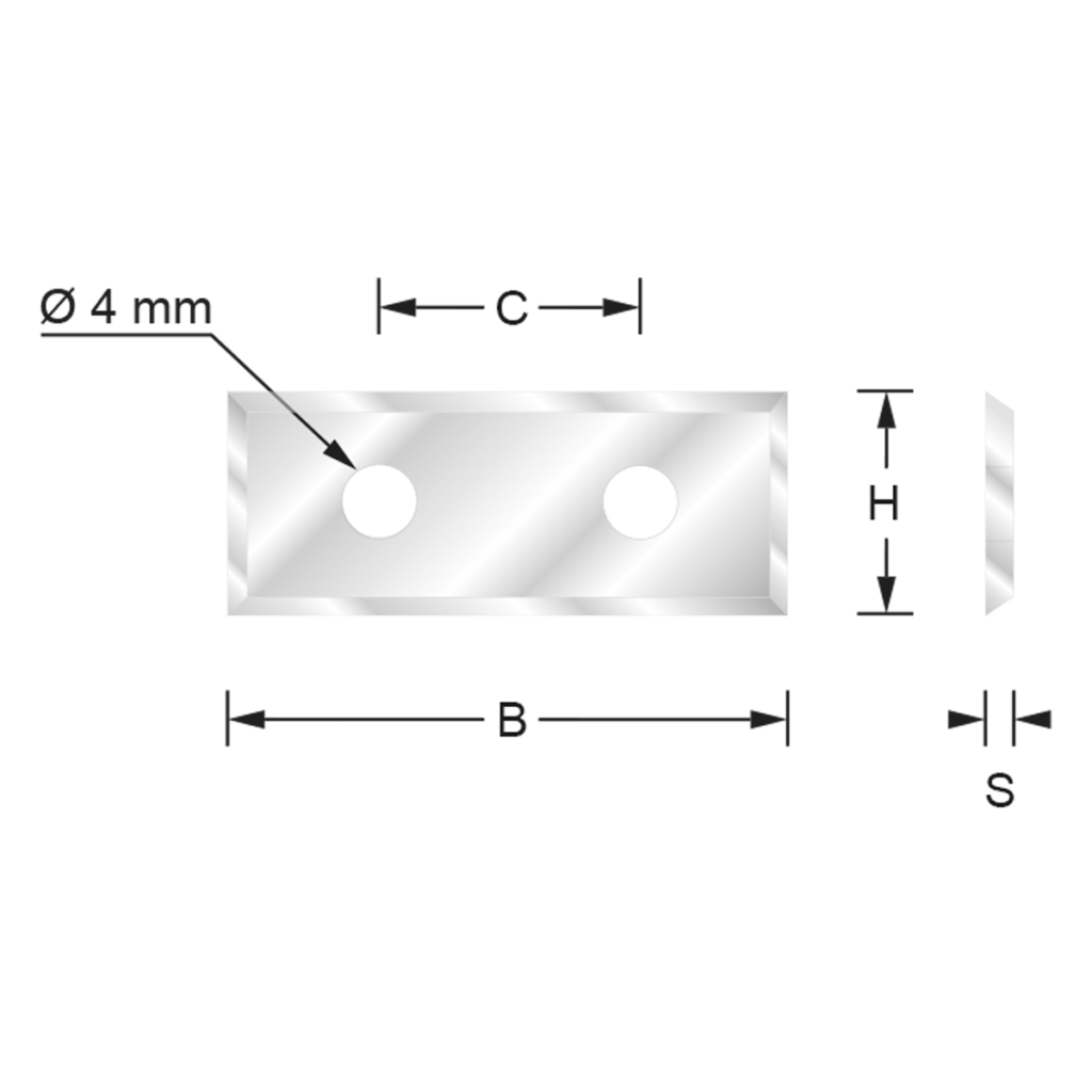 Replacement TC Tips 2 Holes with 2 or 4 Cutting Edges - Titman Tools